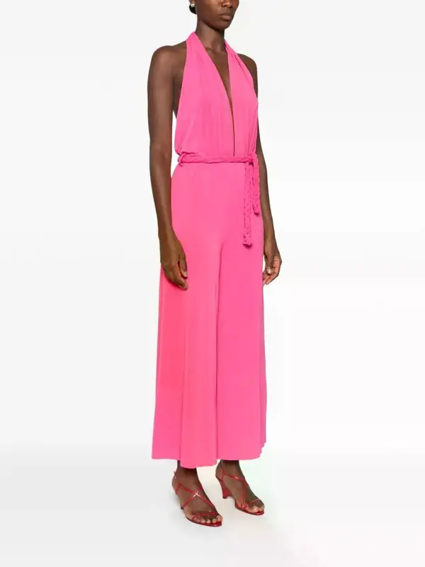 KAOS Halterneck Braided-belt Jumpsuit
