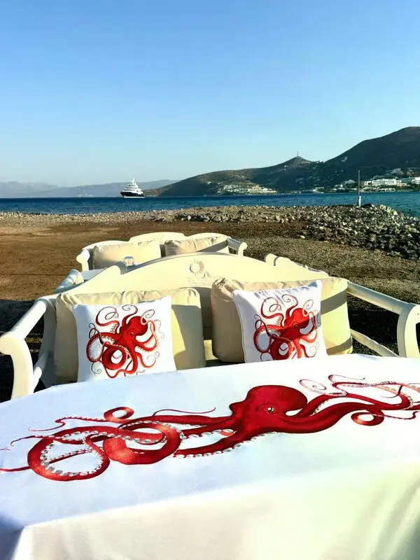 DYVOSHYV Octopus's Hospitality Embroidered Pillow