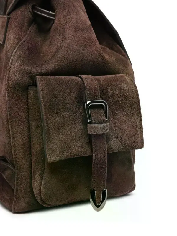 Brunello Cucinelli Suede Buckle-fastening Backpack