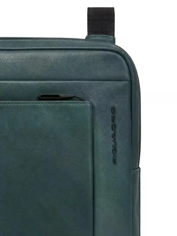 PIQUADRO Logo-embossed Messenger Bag - Blue