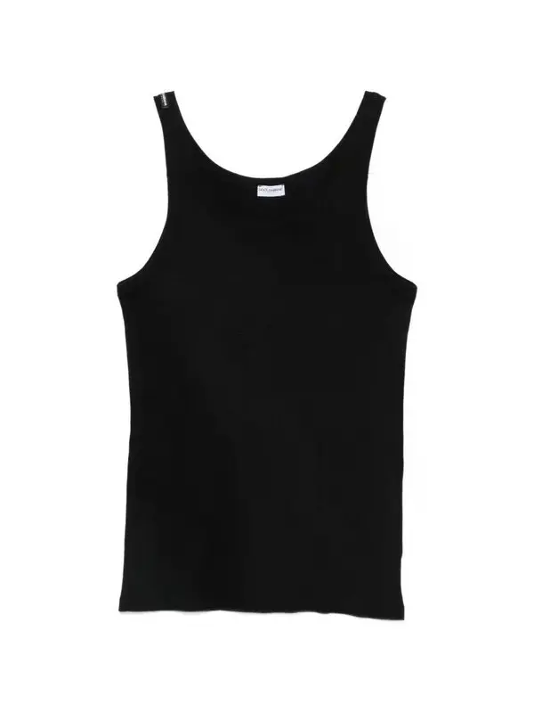 Dolce & Gabbana Ribbed Scoop-neck Tank Top - Black
