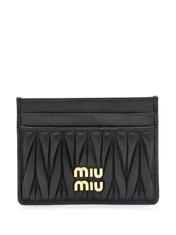 Miu Miu Matelassé Card Holder - Black