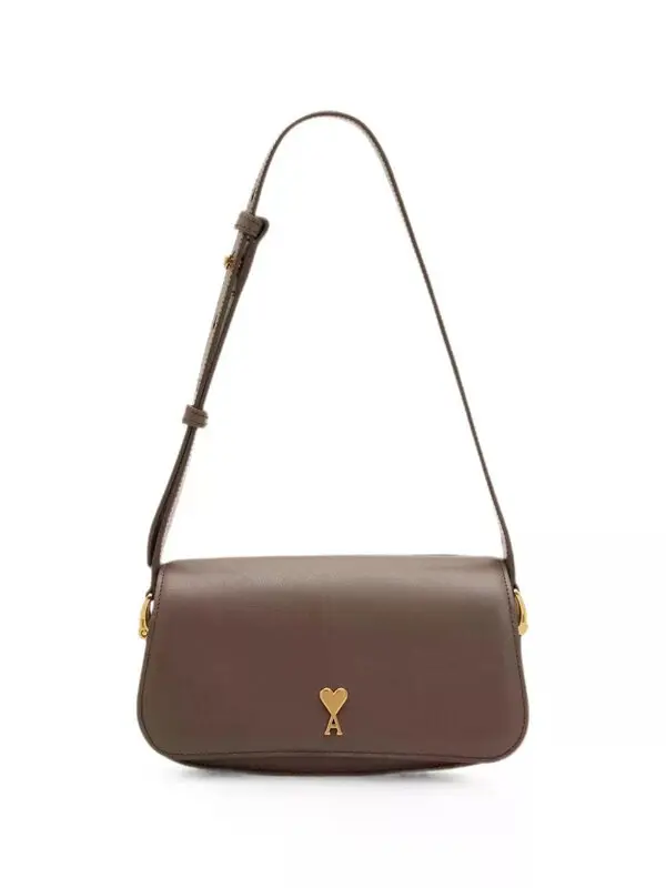 AMI Paris Cowhide-leather Paris Paris Shoulder Bag - Brown