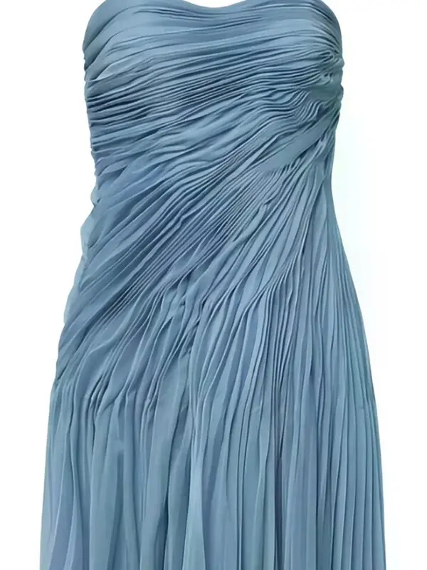 AMUR Elea Pleated Strapless Gown