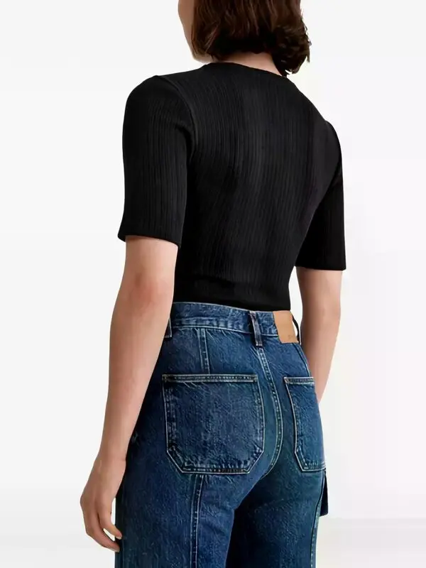 Smythe Ribbed-knit Crew Neck T-shirt