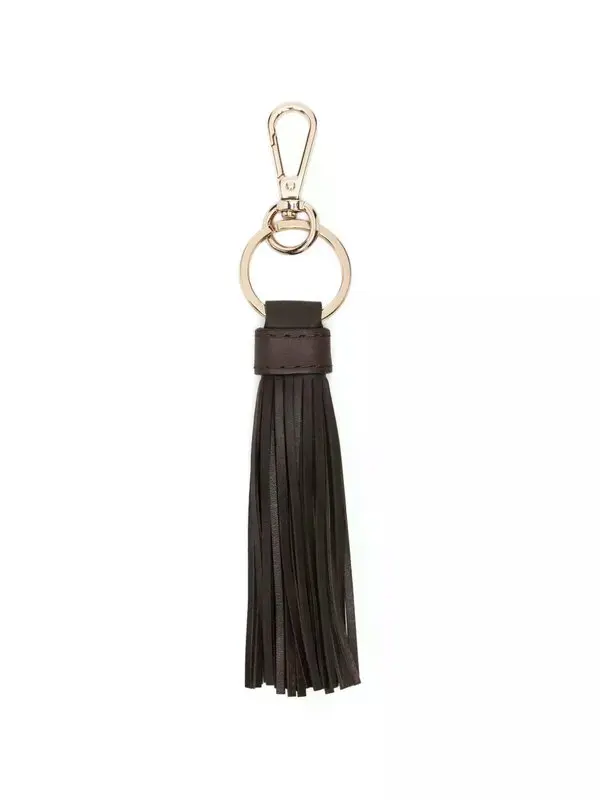 Eleventy Tassel Leather Keyring - Brown