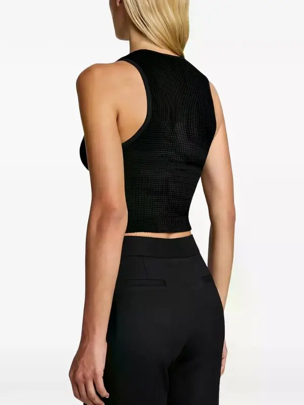 Smythe Textured-knit Racerback Tank Top