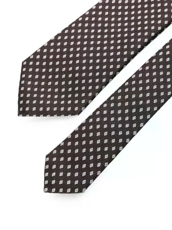 Emporio Armani Geometric-pattern Silk Tie