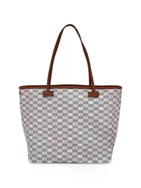 Moreau Saint Tropez Monogram-pattern Leather-trim Tote Bag