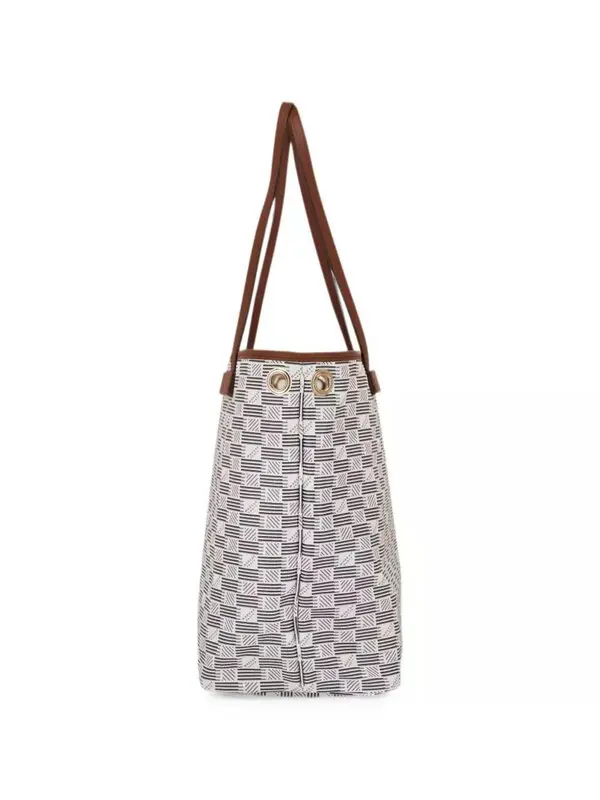 Moreau Saint Tropez Monogram-pattern Leather-trim Tote Bag