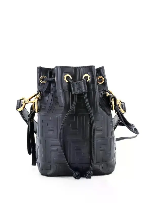 Fendi Mon Tresor Zucca Embossed Leather Mini Bucket Bag
