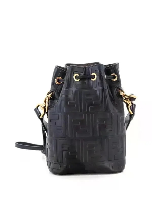 Fendi Mon Tresor Zucca Embossed Leather Mini Bucket Bag