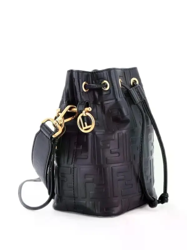 Fendi Mon Tresor Zucca Embossed Leather Mini Bucket Bag