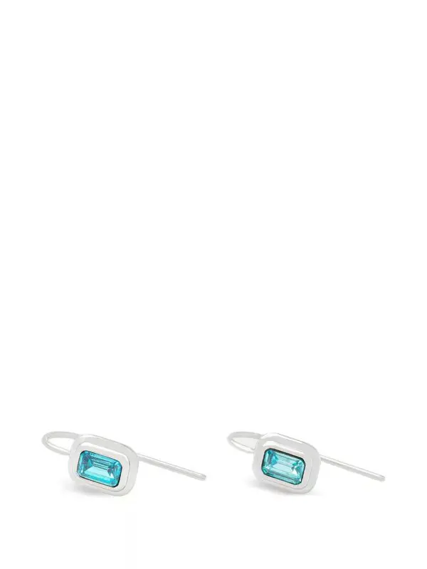TRUSSARDI Crystal-embellished Drop Earrings With Emerald-cut Crystal - Silver