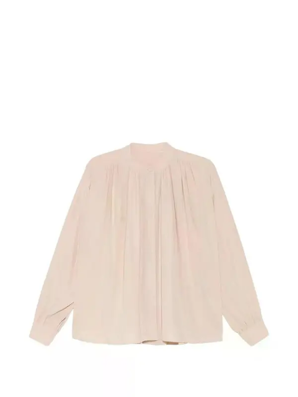 YVES SALOMON Pleated Silk Crepe Shirt - Neutrals