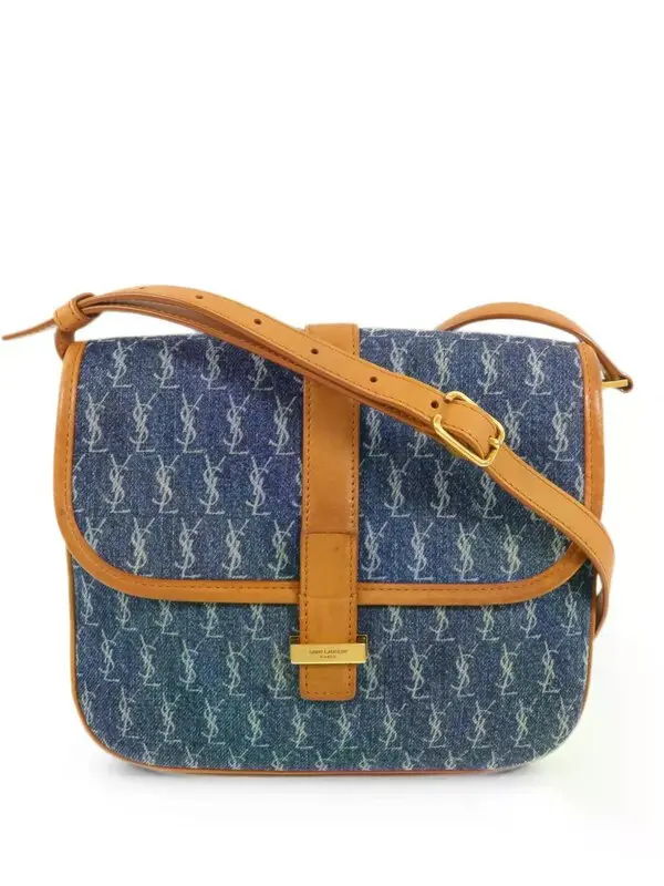 Saint Laurent Le Monogram Logo-print Shoulder Bag - Blue
