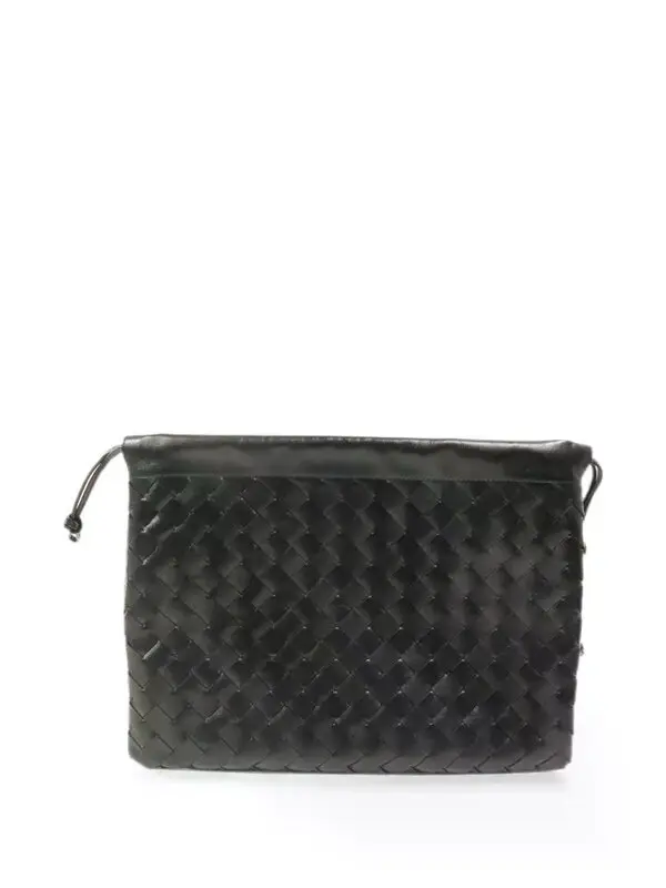 Bottega Veneta Intrecciato Drawstring Clutch Bag - Black