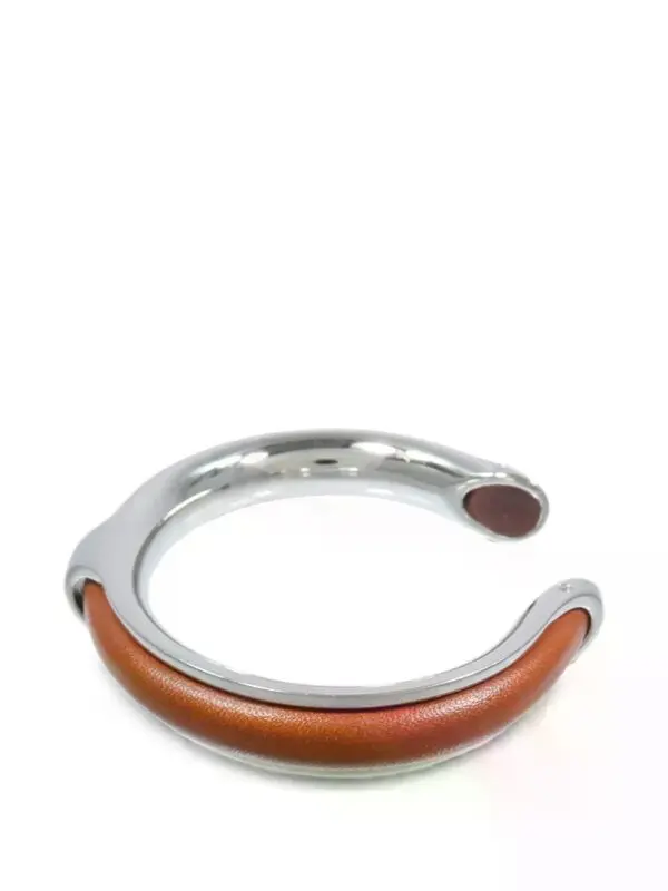 Hermès Leather-trimmed Bangle Bracelet