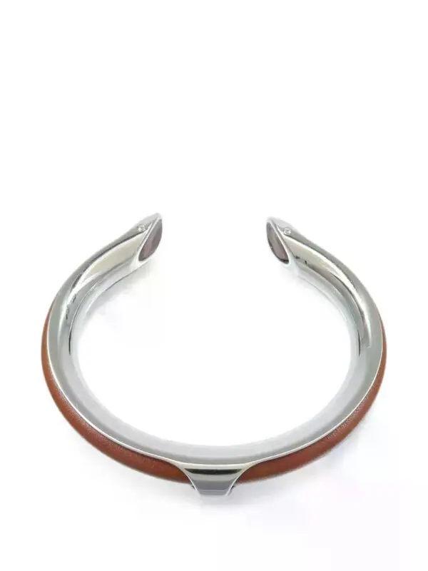 Hermès Leather-trimmed Bangle Bracelet