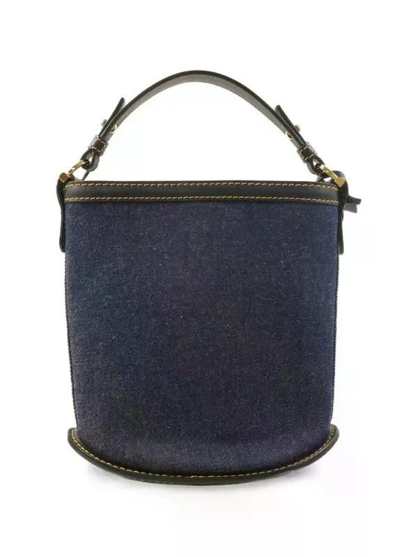 Delvaux Mini Pin Denim Bucket Bag