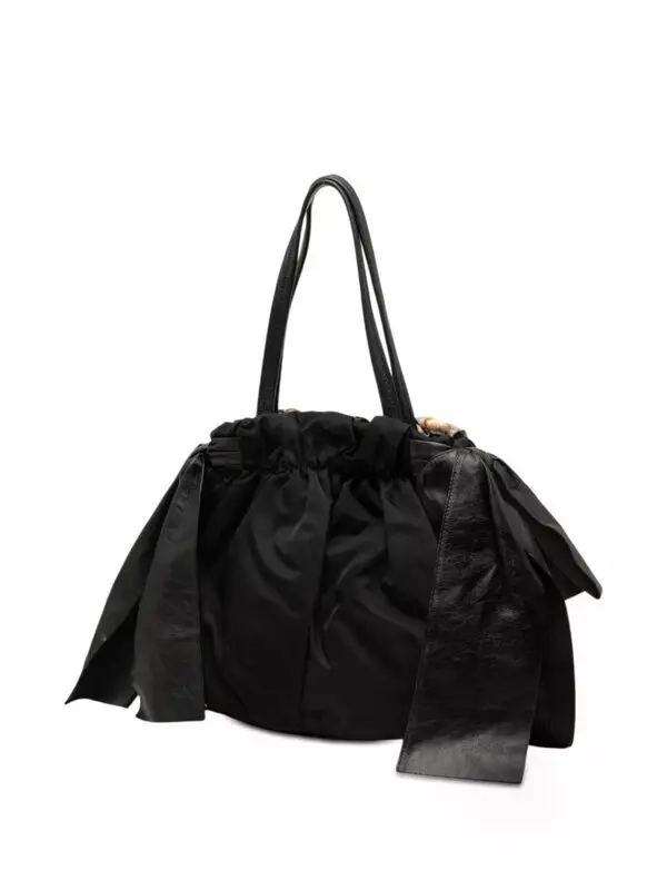 Prada Tessuto Python Print Bow Satchel