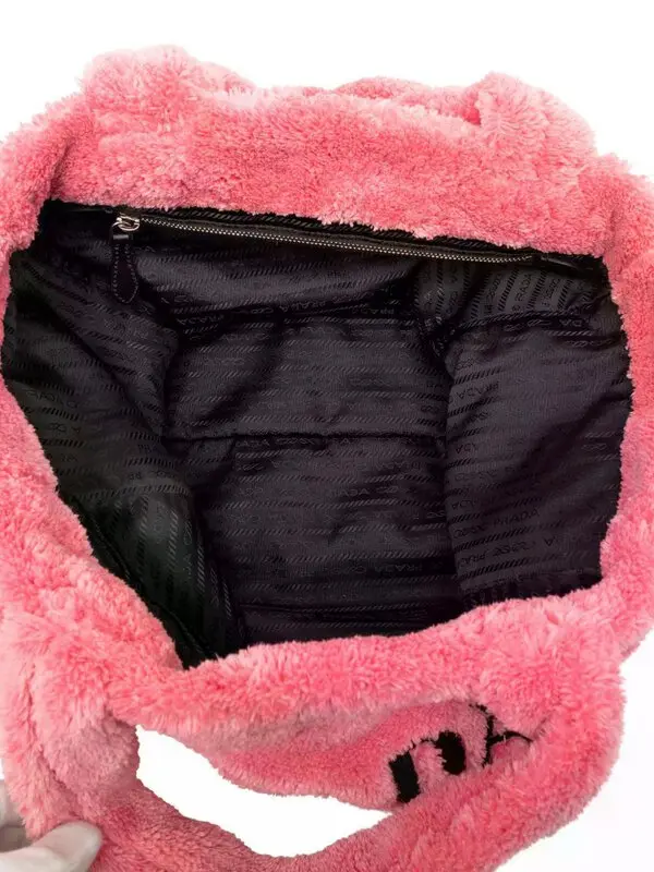 Prada Terry Cloth Logo Tote Bag - Pink