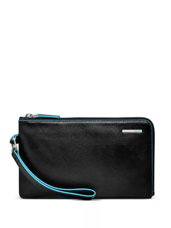PIQUADRO Leather Wristlet Clutch Bag