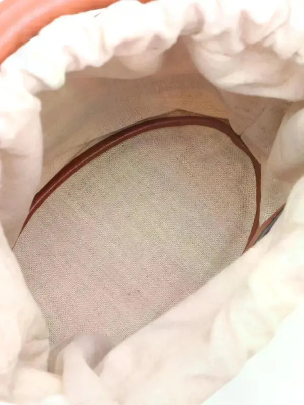 FERRAGAMO Leather And Canvas Bucket Bag - Brown