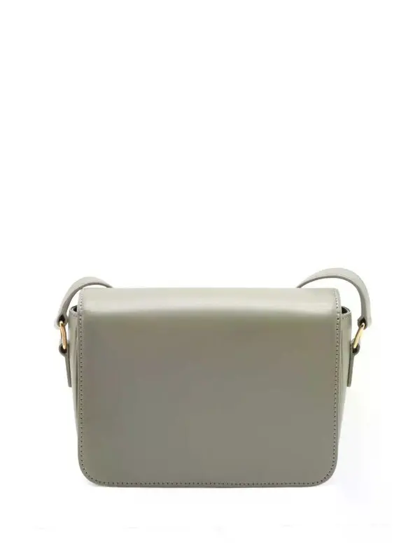 Celine 2018-2026 Teen Shiny Calfskin Triomphe Crossbody Bag - Grey