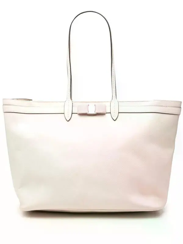 FERRAGAMO 2019-2026 Leather Vara Bow Tote Bag - Neutrals