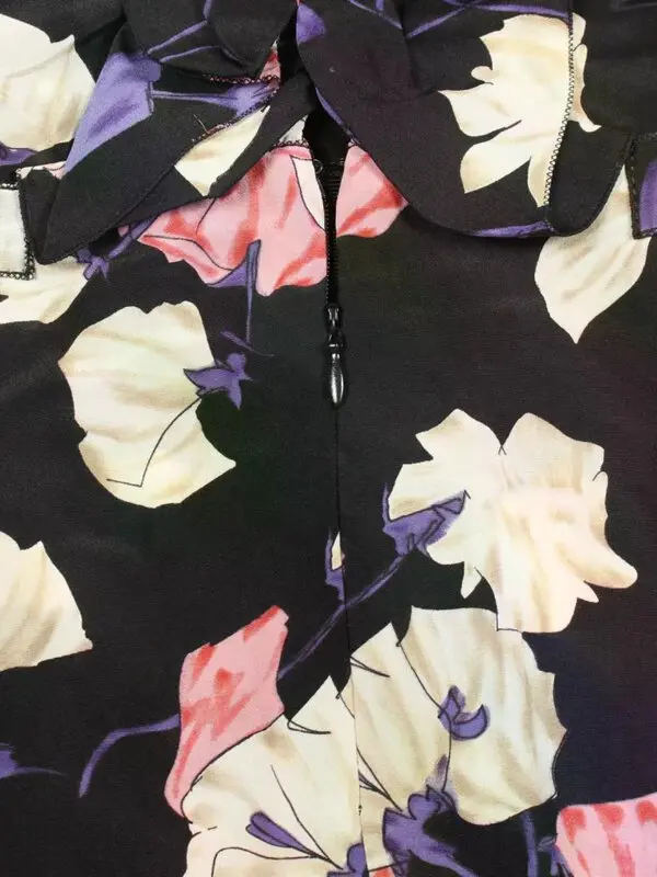 Prada Floral-print Frill Mini Dress