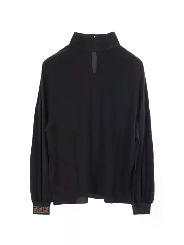 Fendi 2010s High-neck Silk Blouse - Black