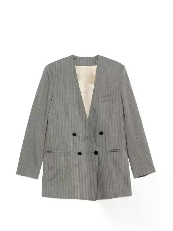 Alberta Ferretti Pinstriped Double-breasted Blazer