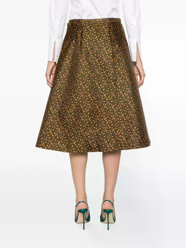 Prada Floral-jacquard Midi Skirt