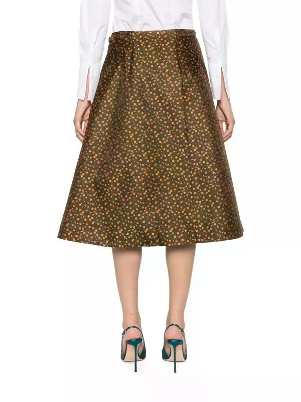 Prada Floral Jacquard Midi Skirt