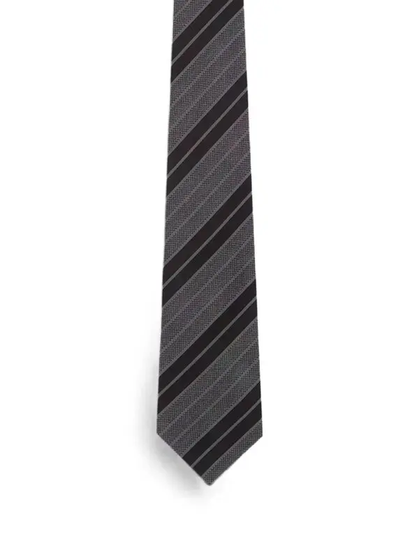 Saint Laurent Wide Striped Jacquard Tie