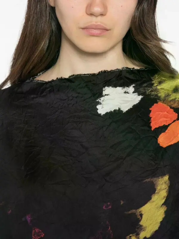 DANIELA GREGIS Abstract-print Crinkled Blouse