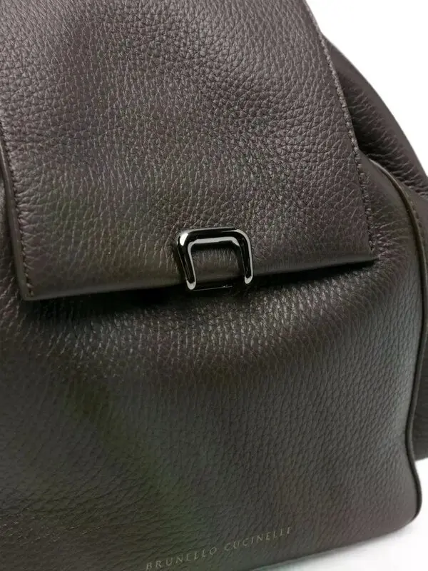 Brunello Cucinelli Sartorial Grainy Leather Backpack - Brown