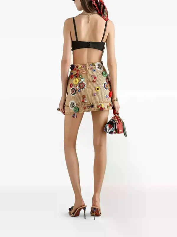 Dolce & Gabbana Raffia Top With Embroidery