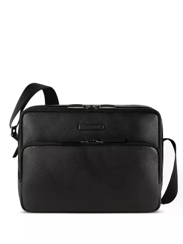 PIQUADRO Leather Shoulder Bag - Black