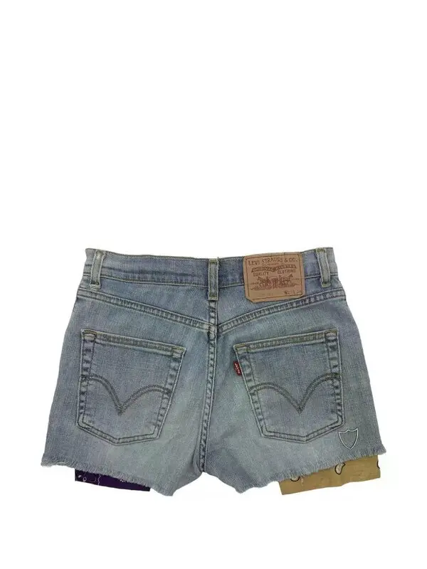 HTC LOS ANGELES Distressed Bandana-insert Shorts