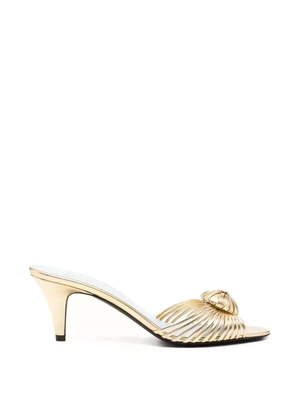 Valentino Garavani Heart-detail Strappy Heeled Sandals - Gold