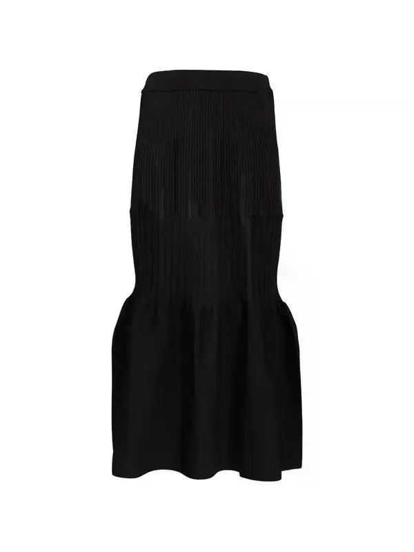 CFCL Ribbed-knit Ruffled Midi Skirt