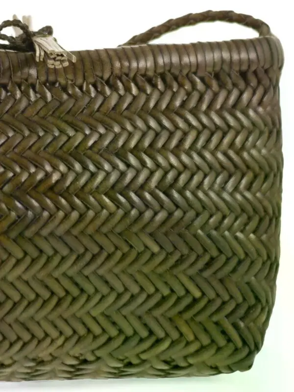 Dragon Minsu Woven Leather Shoulder Bag