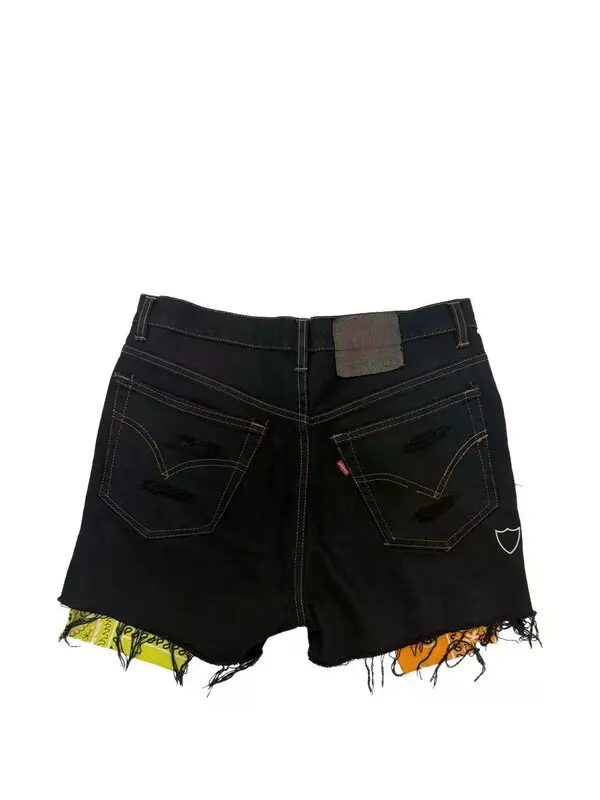 HTC LOS ANGELES Distressed Bandana-insert Shorts