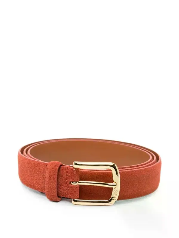 N°21 Suede-finish Buckle-fastening Belt - Orange