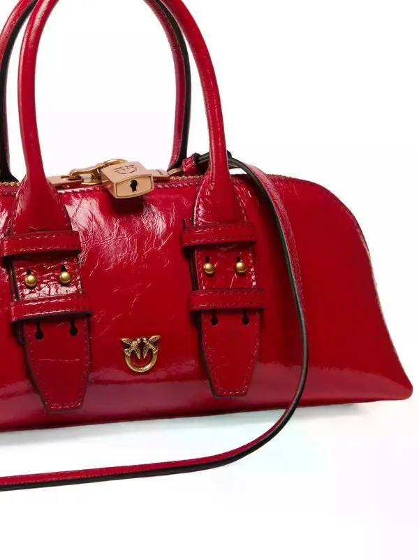 Pinko Escape Bag Horizontal Small Handbag In New Shiny Leather