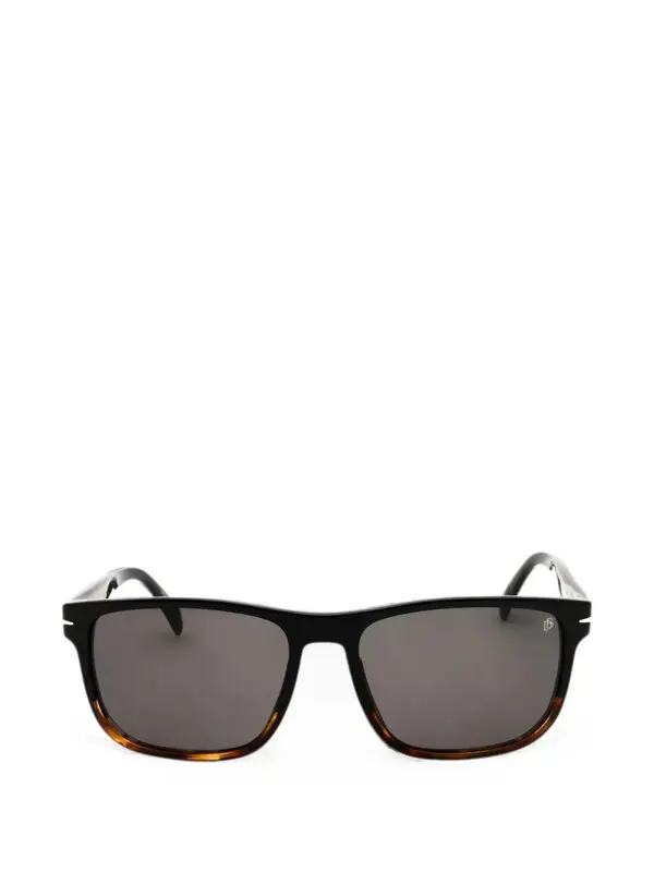 DB EYEWEAR BY DAVID BECKHAM Rectangle-frame Horn Sunglasses - Black