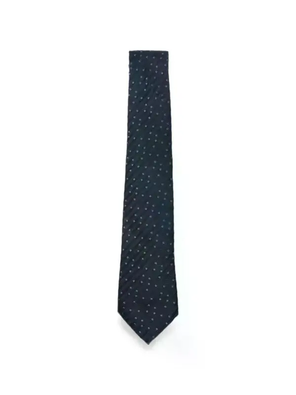 Giorgio Armani Polka-dot Diagonal-stripe Tie - Blue