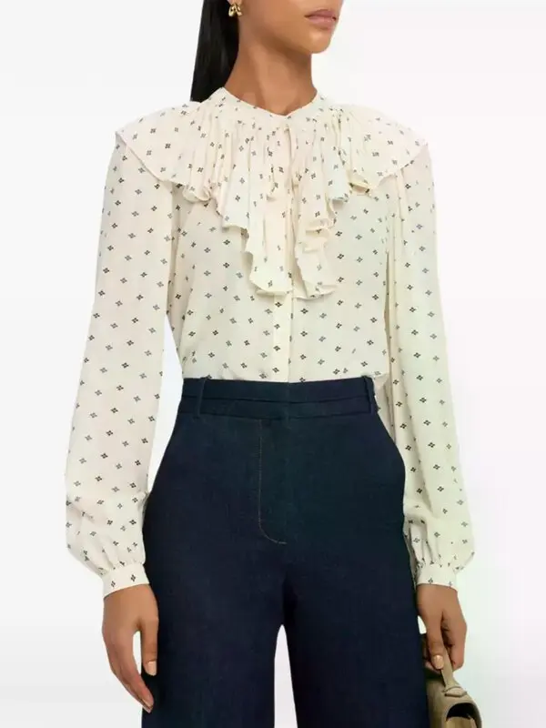 Veronica Beard Gomez Ruffled Blouse